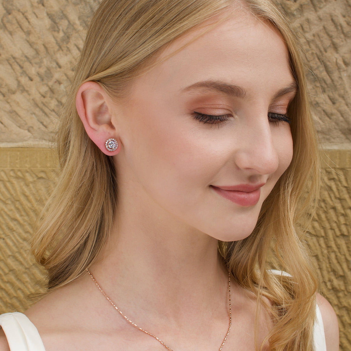 Jessica Rose Gold Crystal Earring and Necklace Set – Windsor Bridal ...